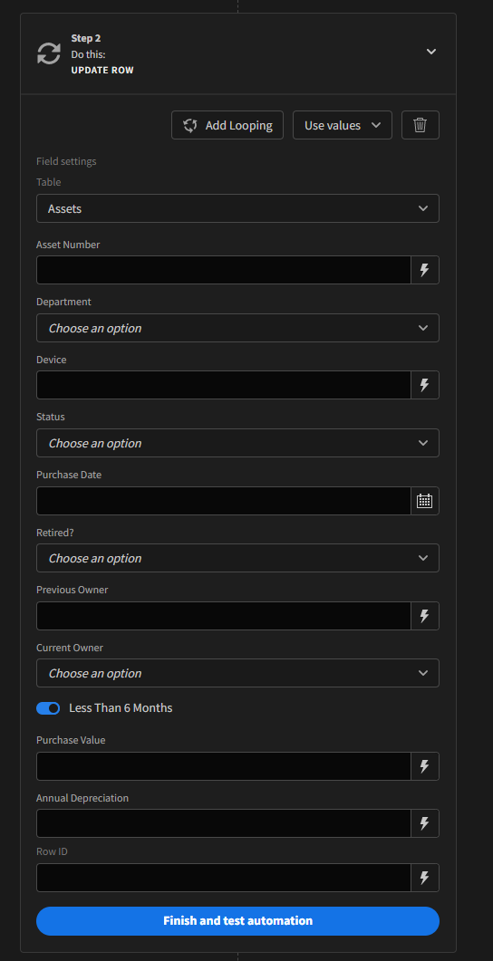 Update rows automation return with "invalid inputs" when fields are left blank · Budibase ...