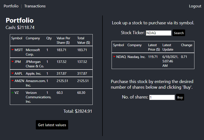 GitHub - gjyhuang/stock-portfolio: A demo stock portfolio app built ...