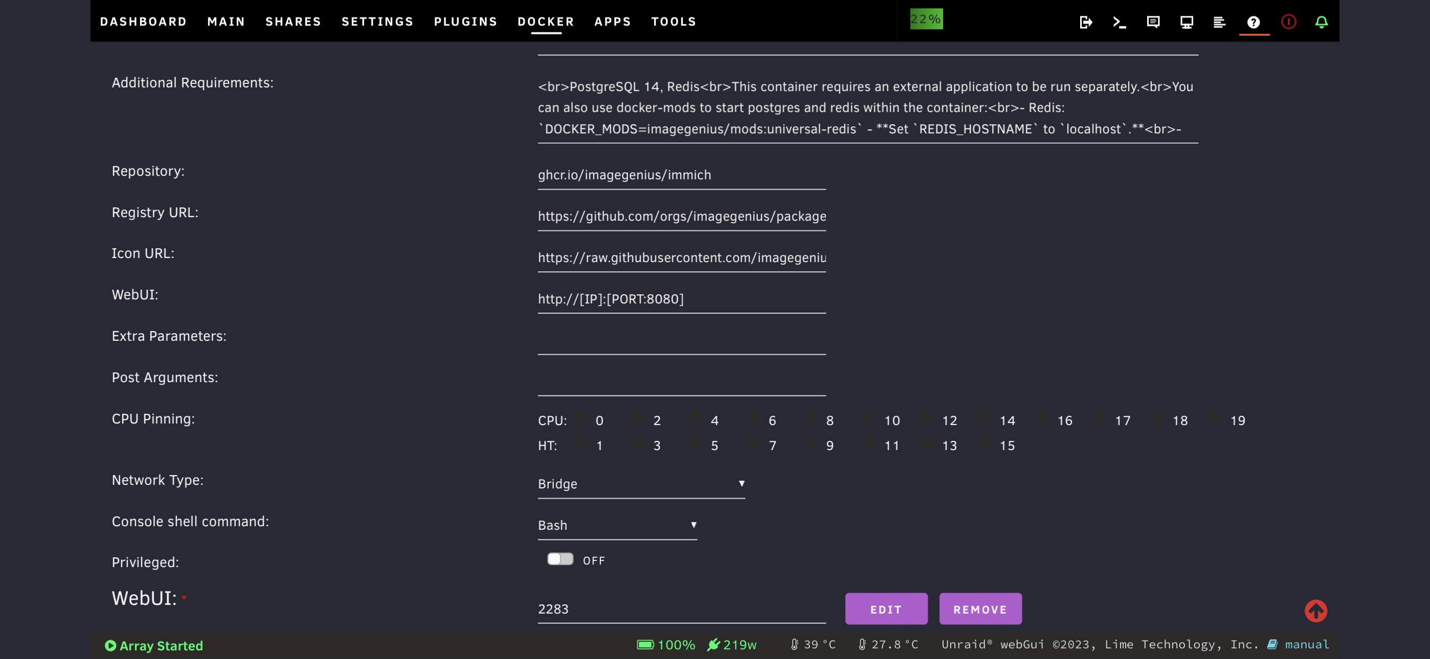 Limit Cpu Option · Issue 87 · Imagegeniusdocker Immich · Github 7984