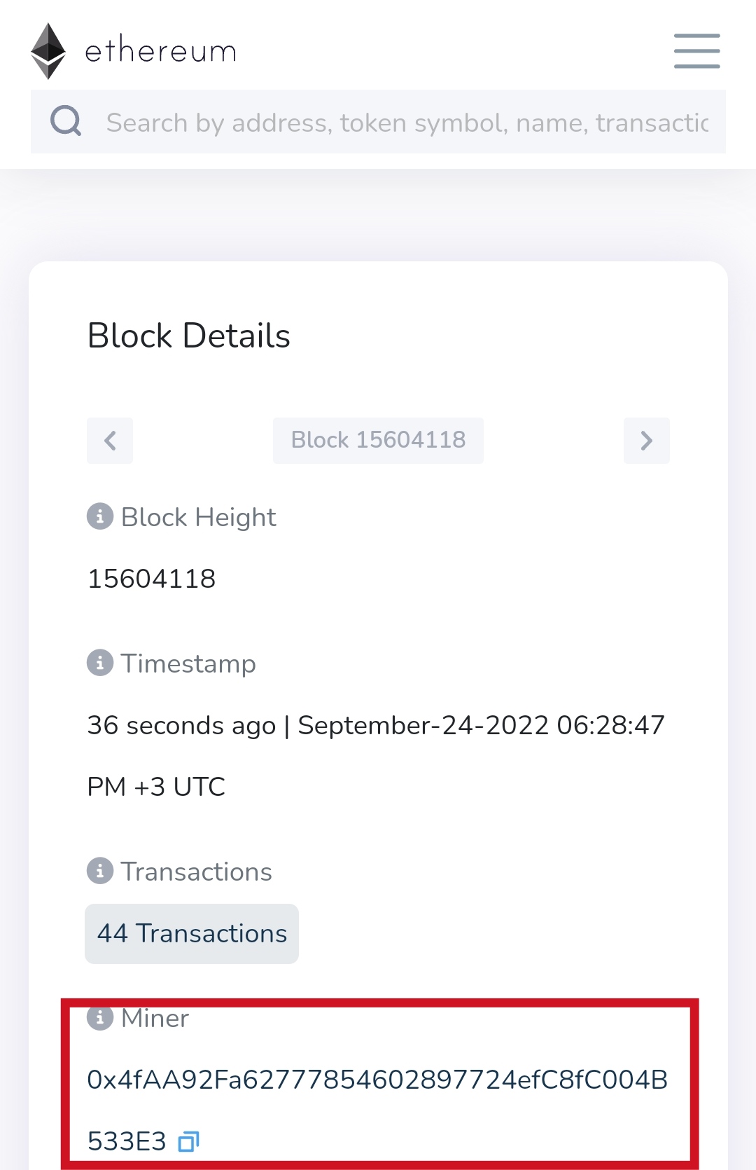 Change miner field name on ETH mainnet · Issue #6156 · blockscout/blockscout · GitHub