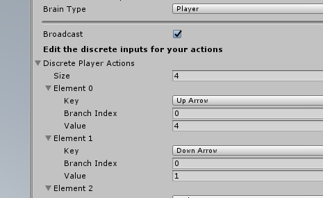 Default Action option missing in Brain->Player->Discrete Action Space · Issue #1268 · Unity ...
