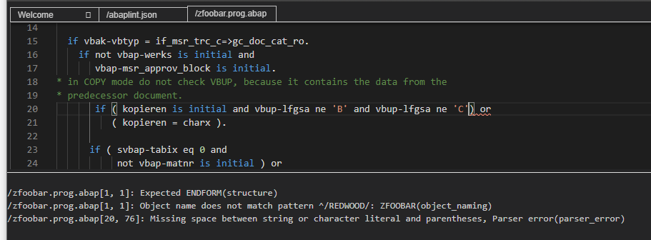 Expected ENDFORM (structure) - Cause Bracket without blank · Issue #1125 · abaplint/abaplint ...
