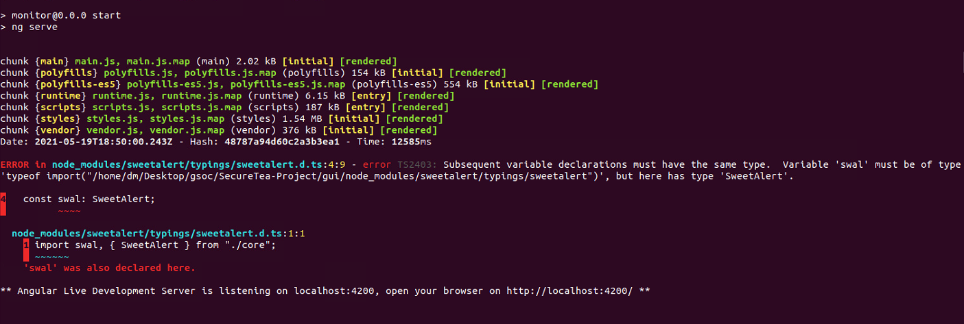 SweetAlert Node Module Error · Issue #271 · OWASP/SecureTea-Project · GitHub