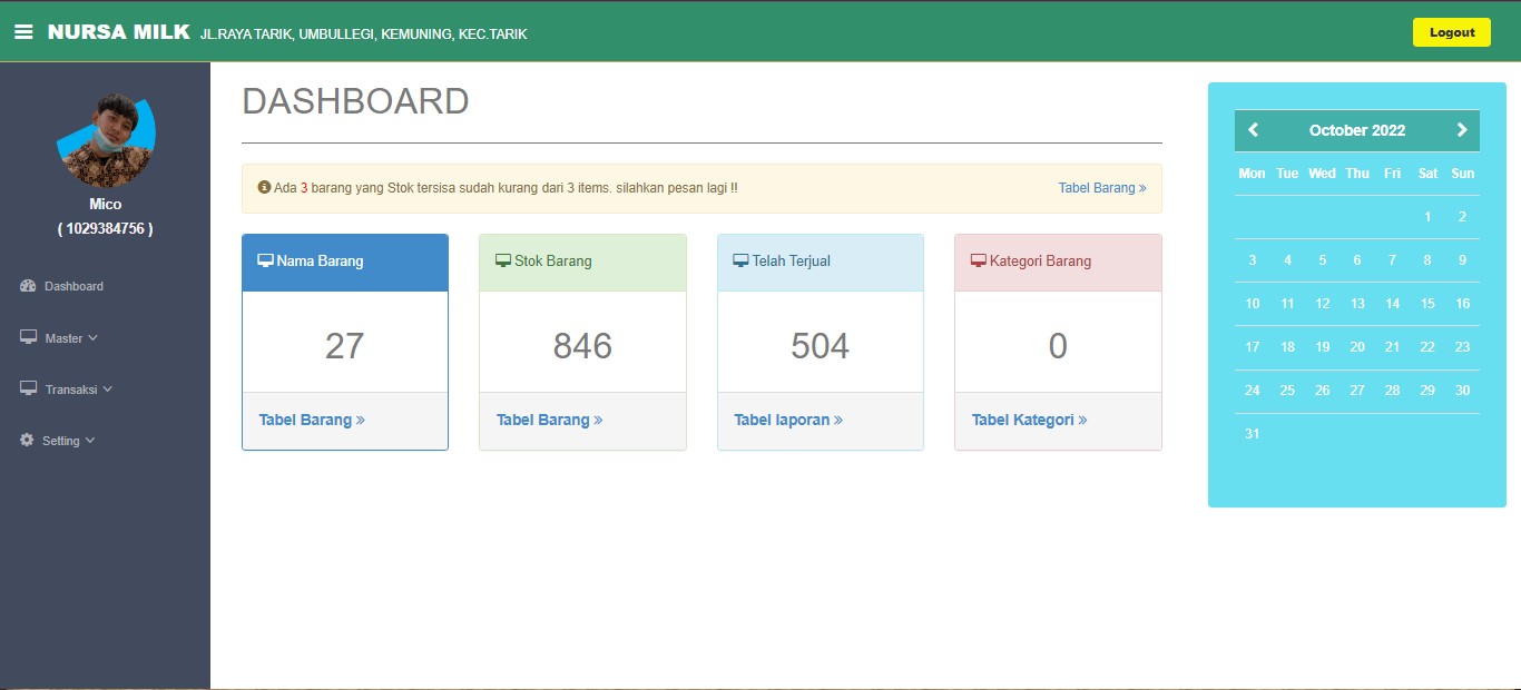 GitHub - micohari/NursaMilk-Magang: PEMBUATAN SISTEM INFORMASI ADMINISTRASI UMKM BIDANG FOOD AND ...