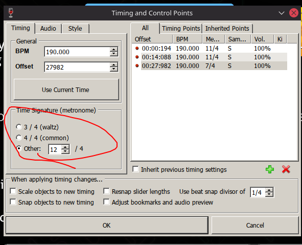 allow time signatures other than 3/4, 4/4, 5/4, 6/4 and 7/4 in the ...
