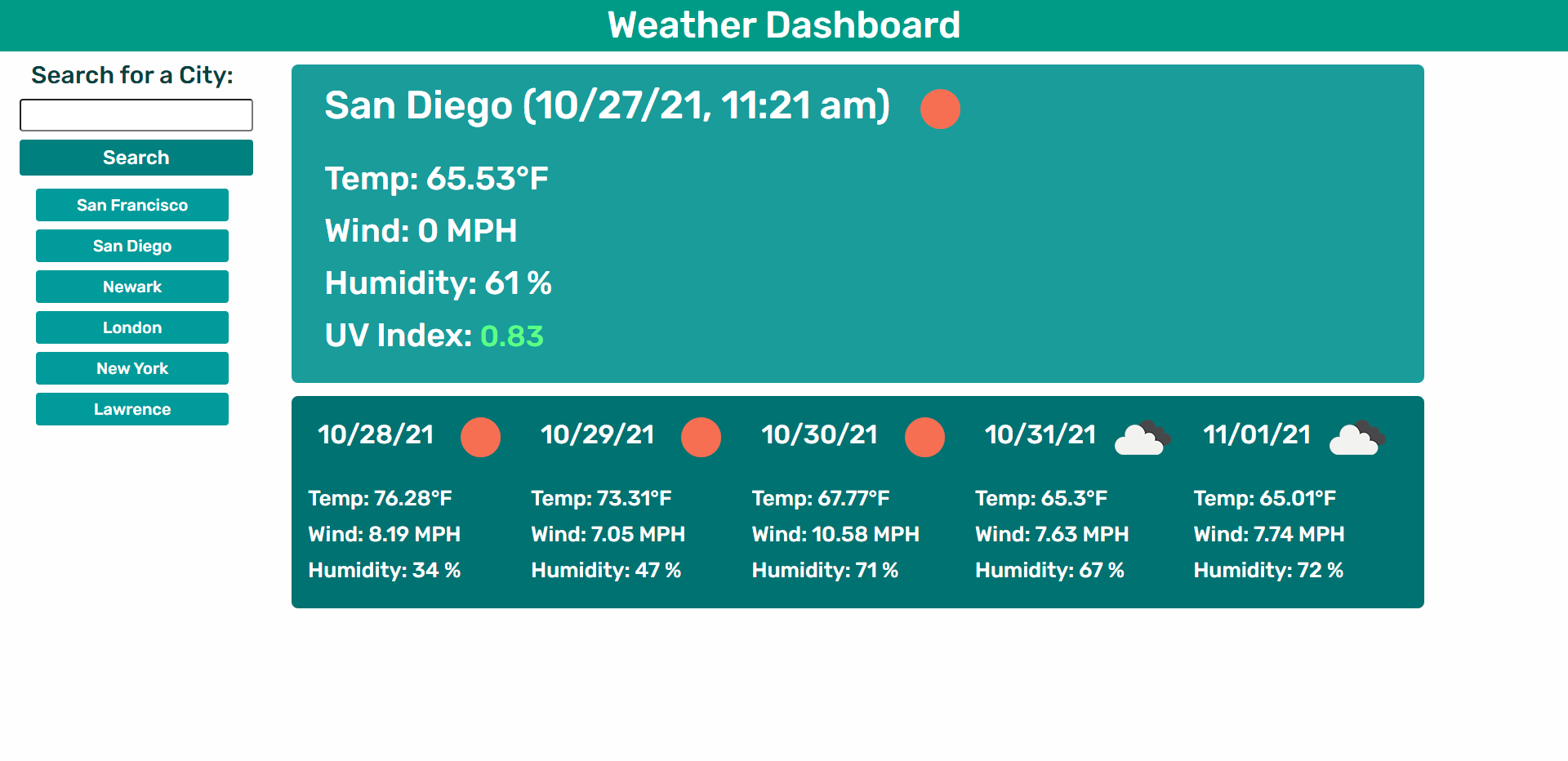 GitHub - gstockha/weather-dashboard