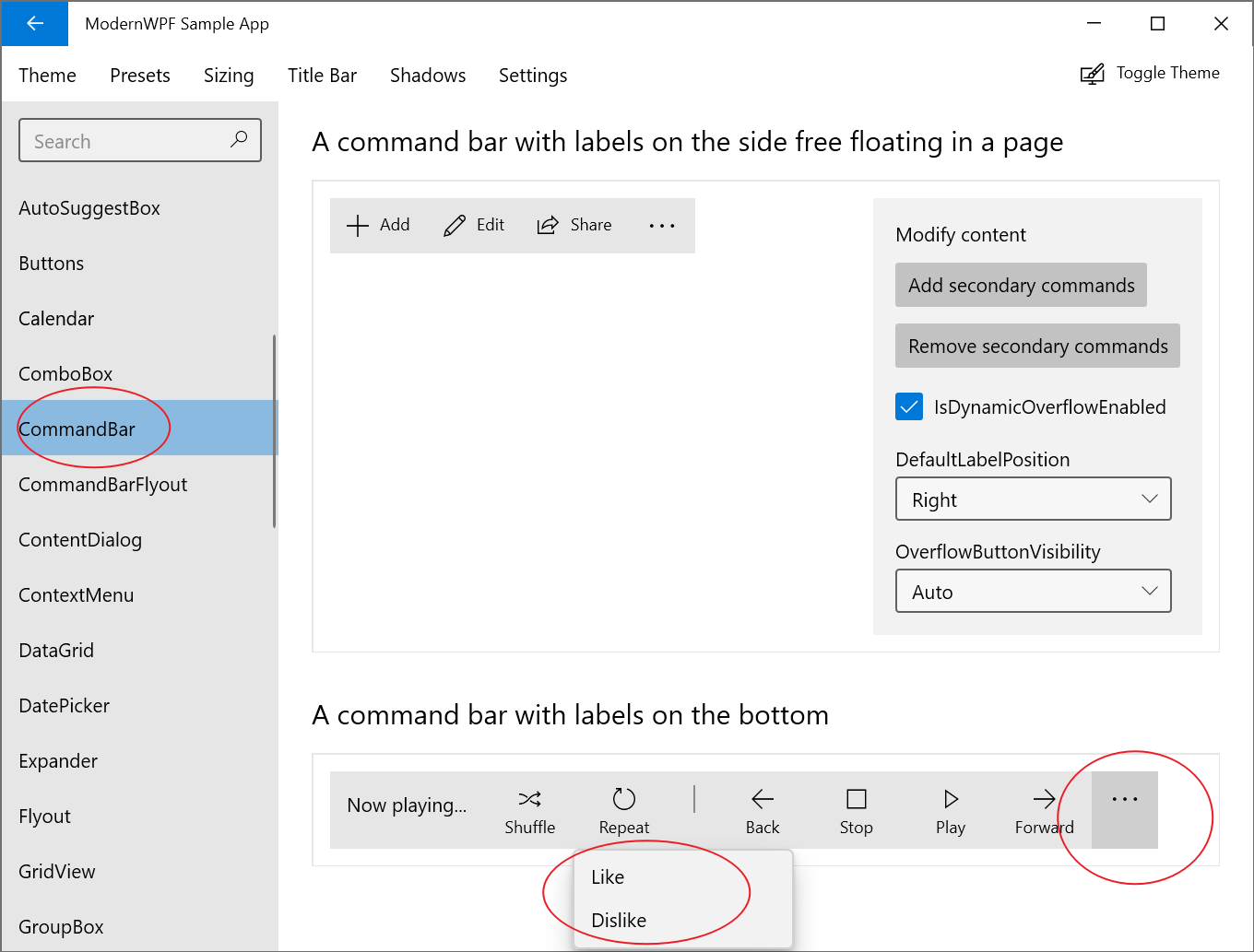 [CommandBar.SecondaryCommands] The second commands are still shown in the first monitor even if ...
