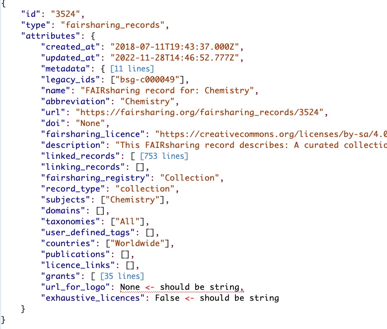 JSON not valid from API · Issue #1961 · FAIRsharing/fairsharing.github.io · GitHub