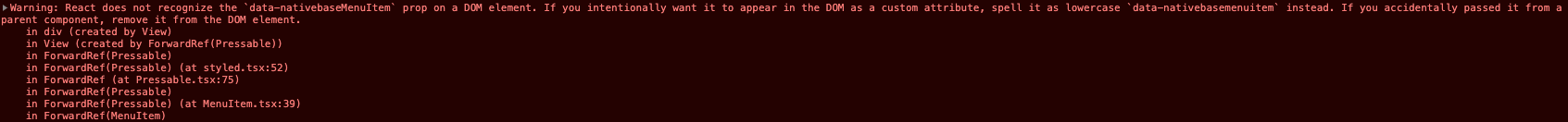 Invalid DOM prop from MenuItem · Issue #4253 · GeekyAnts/NativeBase · GitHub