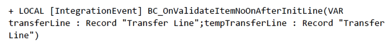 [EventRequest] table 5741 “Transfer Line”, Trigger Item No. – OnValidate() [Trigger] · Issue ...