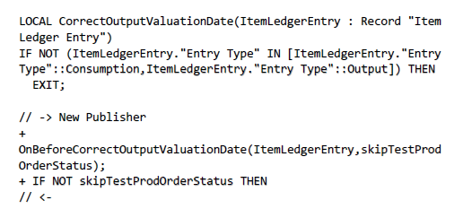 [EventRequest] Codeunit 22 “Item Jnl. – Post Line”, CorrectOutputValuationDate [Local] · Issue ...
