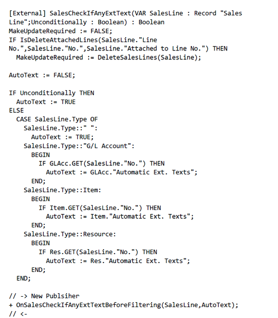 [EventRequest] Codeunit 378 “Transfer Extended Text”, SalesCheckIfAnyExtText [External] · Issue ...