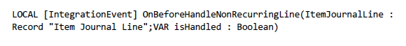 [EventRequest] Codeunit 23 “Item jnl. Post Batch”, HandleNonRecurringLine[Local] · Issue #3881 ...
