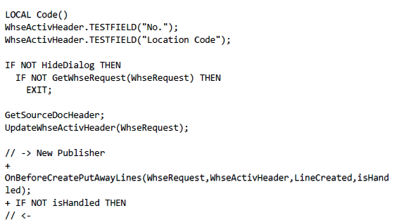 Eventrequest Codeunit 7321 Create Inventory Put Away” Code Local