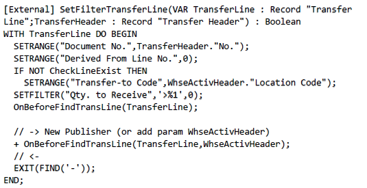 [EventRequest] codeunit 7321 “Create Inventory Put-away”, SetFilterTransferLine [External ...