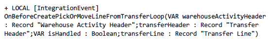 Eventrequest Codeunit 7322 Create Inventory Pickmovement
