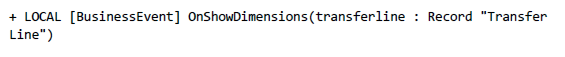 [EventRequest] Table 5741 “Transfer Line”, ShowDimensions[External] · Issue #4220 · microsoft ...