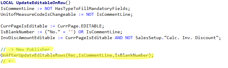 [EventRequest] Page 47 “Sales Invoice Subform”, UpdateEditableOnRow [Local] · Issue #4628 ...