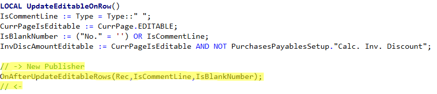 [EventRequest] Page 54 “Purchase Order Subform”, UpdateEditableOnRow ...