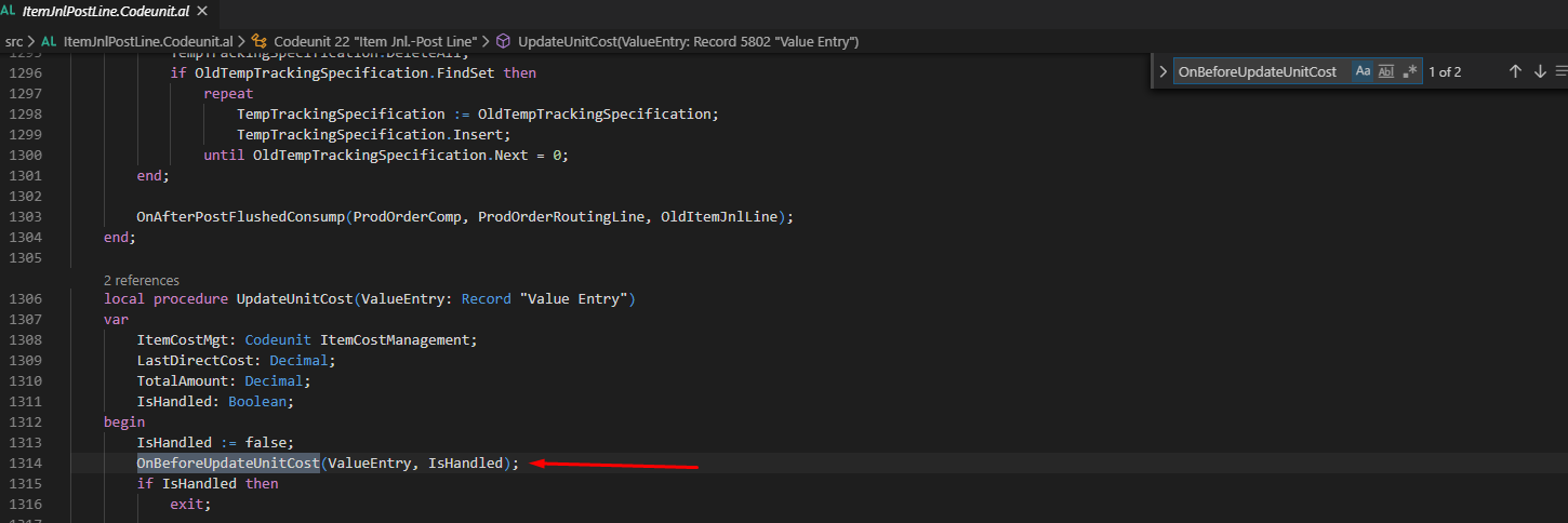 [EventRequest] Codeunit 22 “Item Jnl. – Post Line”, UpdateUnitCost [Local] missing parameter ...