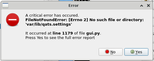 Error report when using GUI on linux · Issue #108 · dnvgl/qats · GitHub