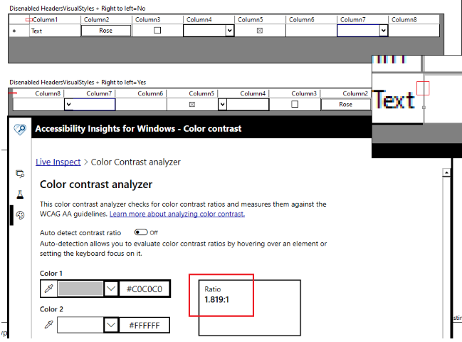 [AccessibilityInsight] Luminosity contrast ratio of the border lines of ...
