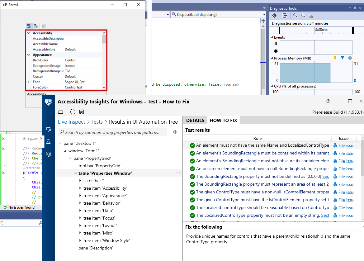 Accessibility: PropertyGridView should support Table and Grid ...