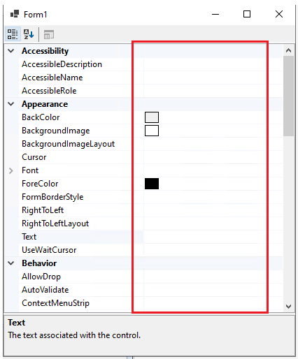 Default values are not shown after setting SelectedObject property for ...