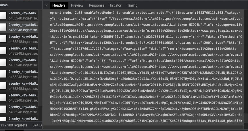 No option to filter payload before sent to sentry when BrowserTracing integration enabled ...