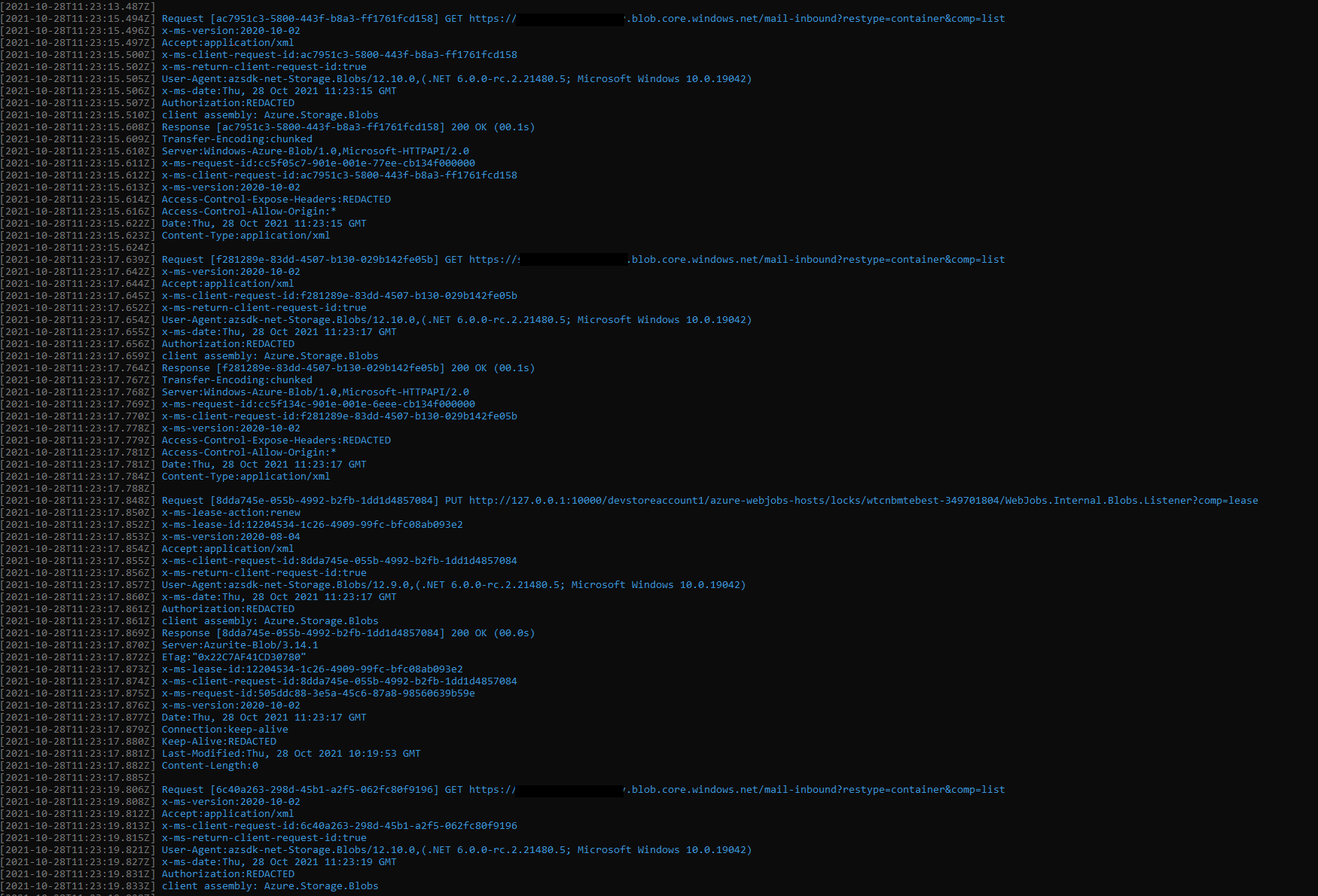 v4: Blob Trigger -> too verbose logging · Issue #2798 · Azure/azure-functions-core-tools · GitHub