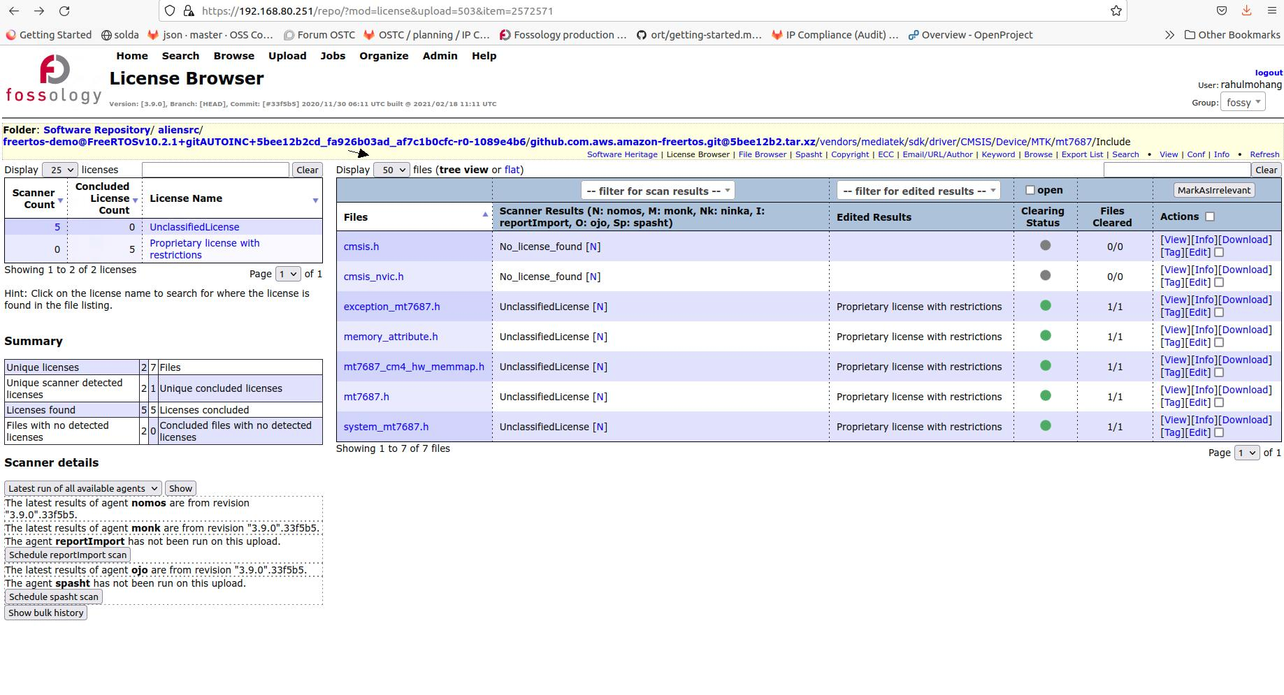 Display All Option In License Browser Table · Issue 2110 · Fossology Fossology · Github