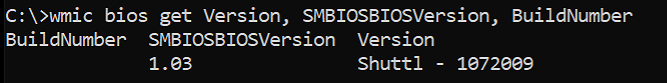 Bios version always returns "Shuttl - 1072009" (On shuttle computers) · Issue #798 ...