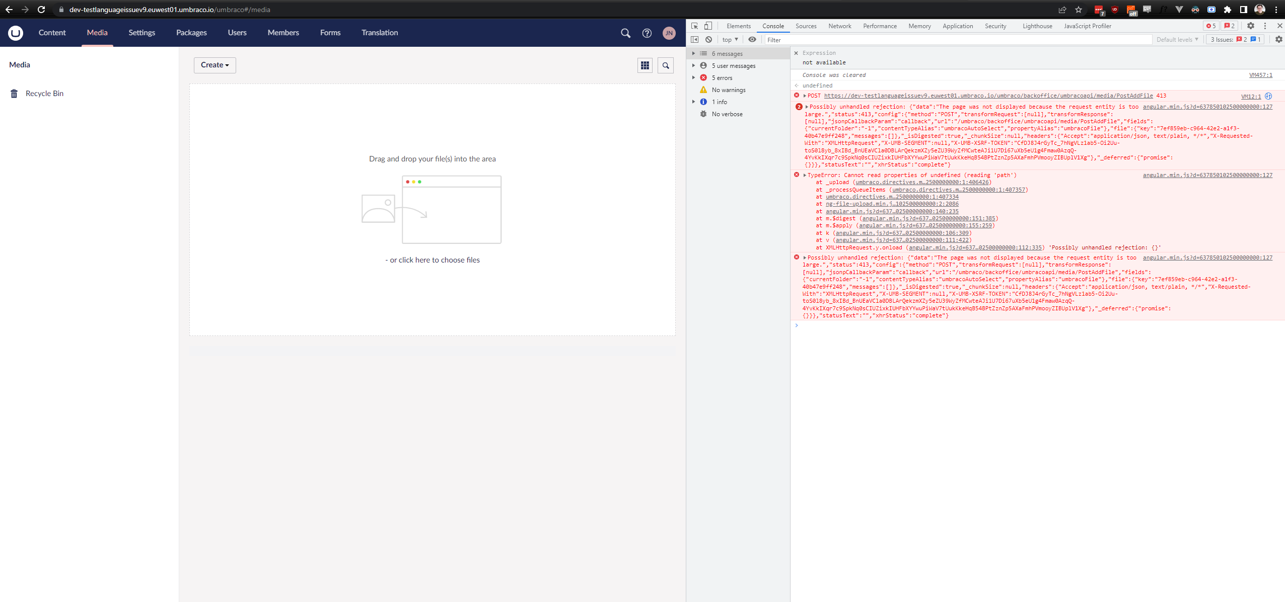 Can't upload large media files on Cloud · Issue #12239 · umbraco/Umbraco-CMS · GitHub