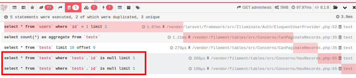 Unnecessary queries on list page · Issue #3578 · filamentphp/filament ... Unnecessary queries on list page · Issue #3578 · filamentphp/filament ...
