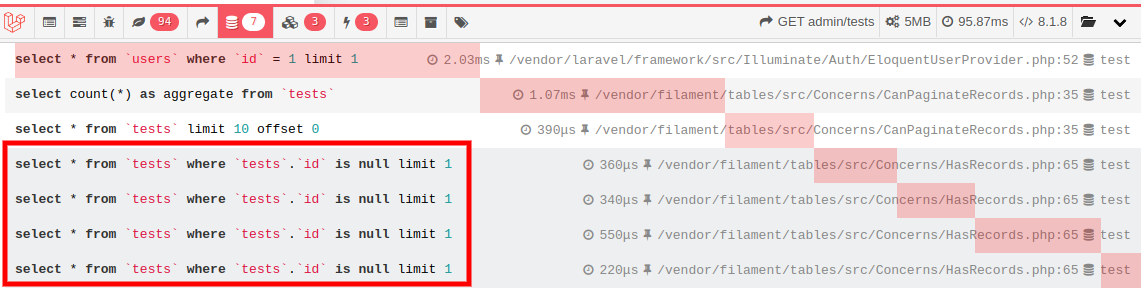 Unnecessary queries on list page · Issue #3578 · filamentphp/filament ... Unnecessary queries on list page · Issue #3578 · filamentphp/filament ...