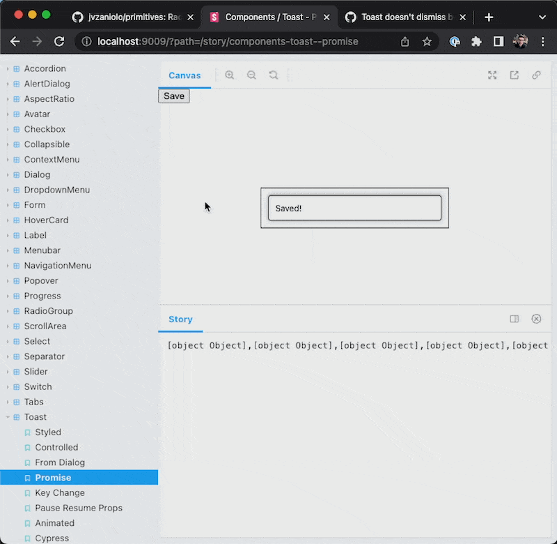 Toast doesn't dismiss because of pause/resume issue · Issue #2233 · radix-ui/primitives · GitHub