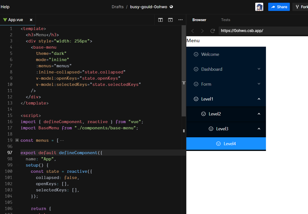 menu菜单组件递归后选中子菜单，父级菜单不选中(After the menu menu component recursively ...