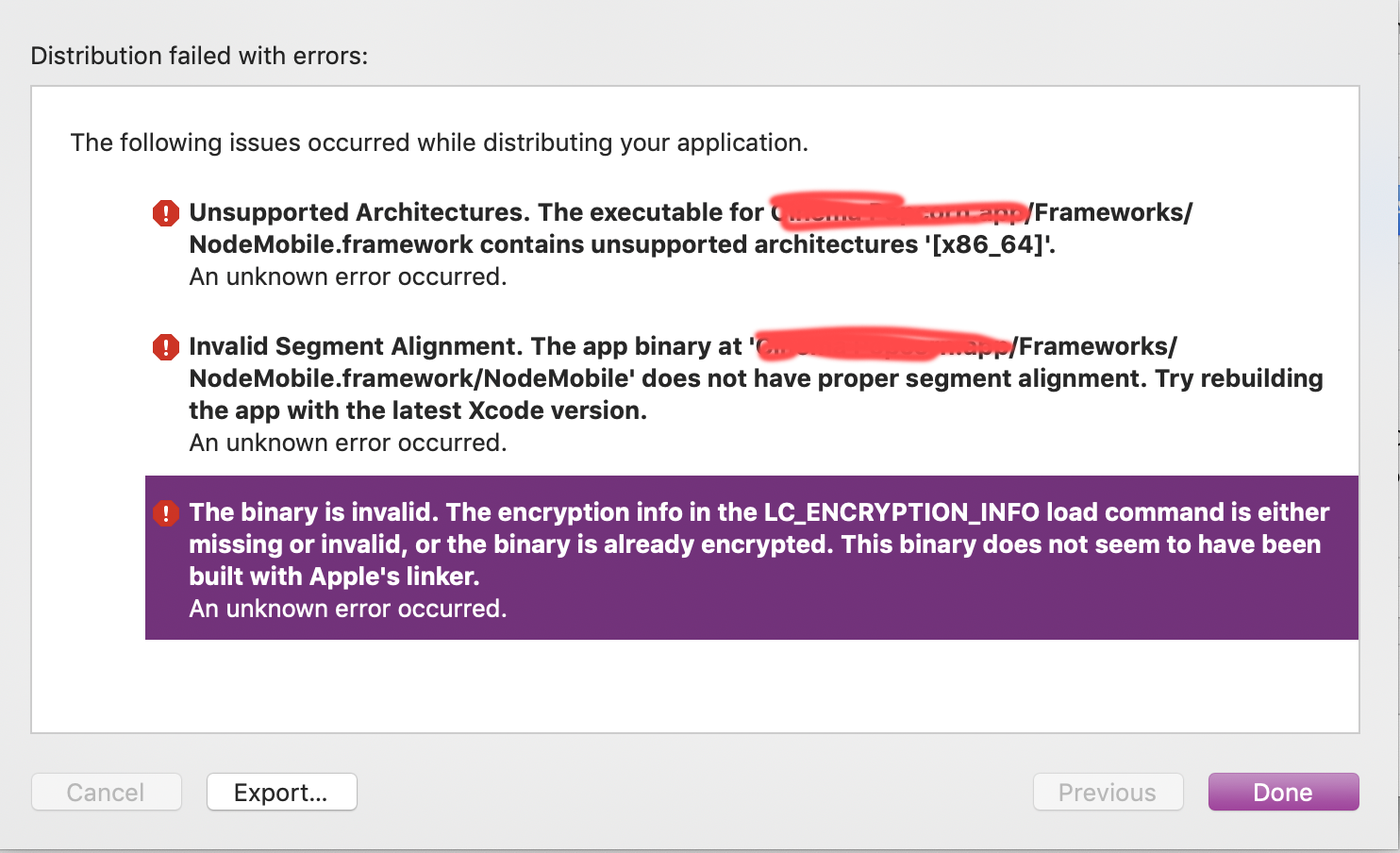 Release-universal NodeMobile.framework unsupported achitectures [x86_64] · Issue #144 ...