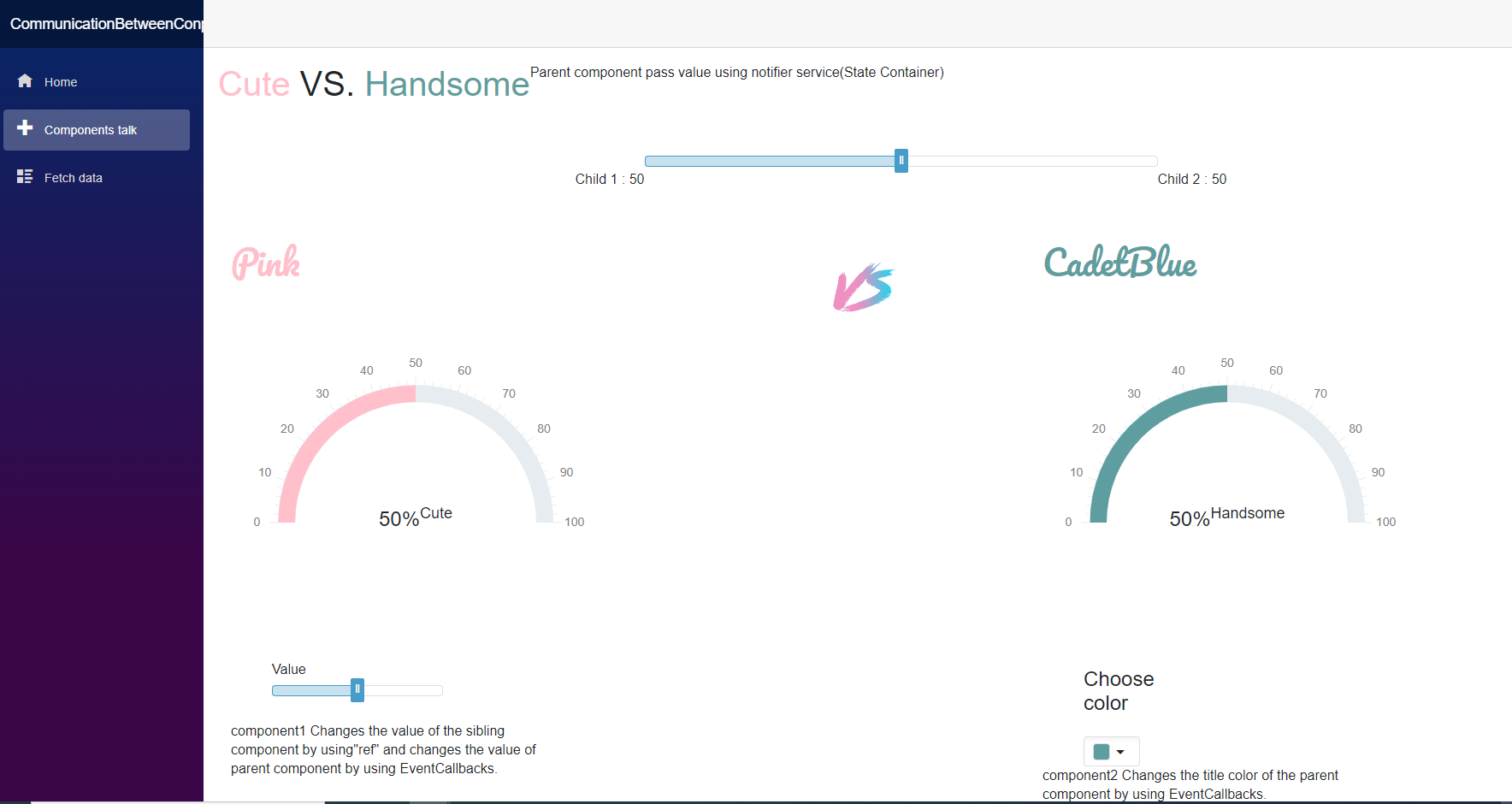 GitHub - BianyuWang/CommunicationBetweenBlazorConponents: An interesting example of how data is ...