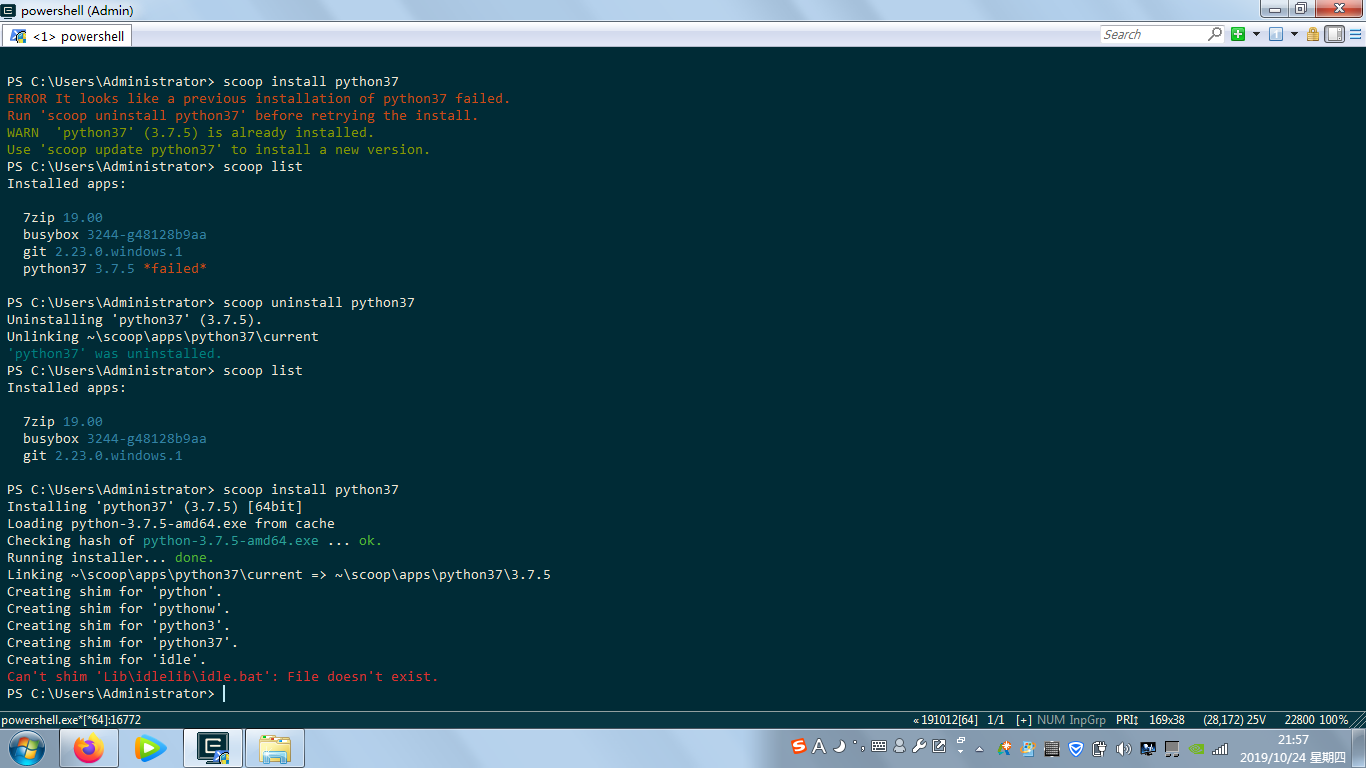 运行 scoop 命令提示 Run `scoop install git` and try again · Issue #37 · neolee/pilot · GitHub