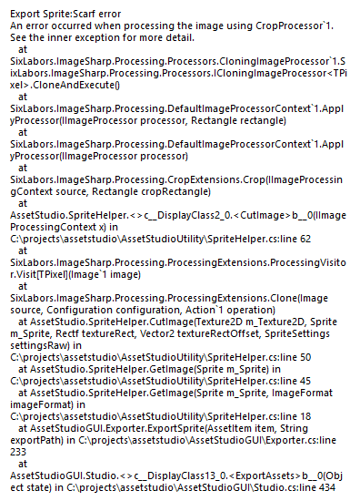 CropProccessor error? · Issue #886 · Perfare/AssetStudio · GitHub