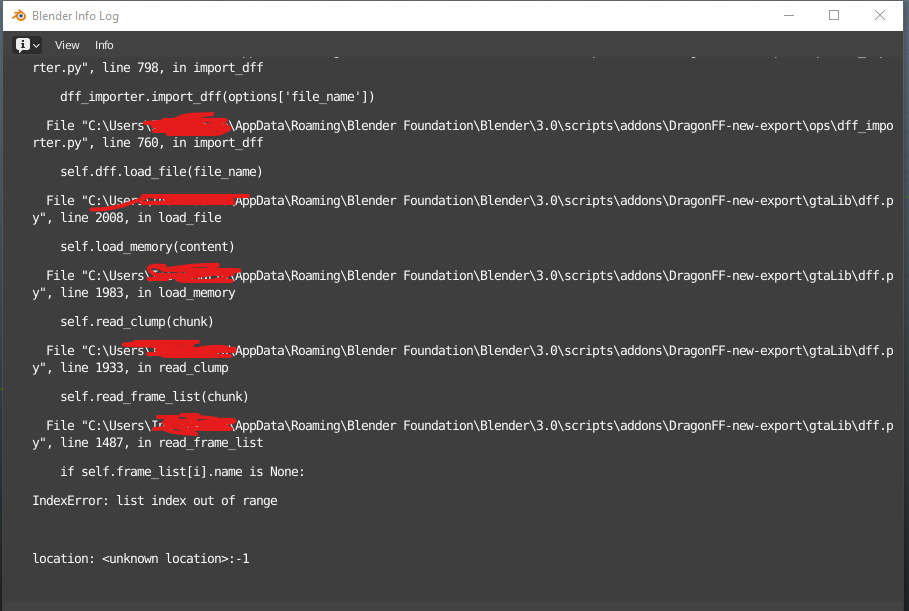 List index out of range · Issue #127 · Parik27/DragonFF · GitHub