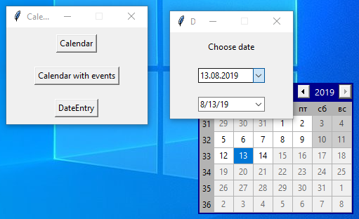 Calendar on topmost parent form · Issue #49 · j4321/tkcalendar · GitHub