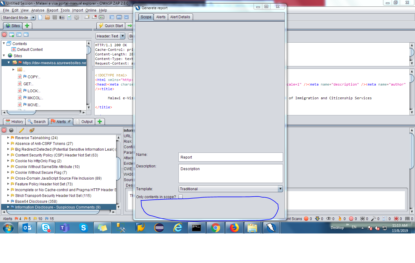Customizable HTML report is not working · Issue #5521 · zaproxy/zaproxy · GitHub