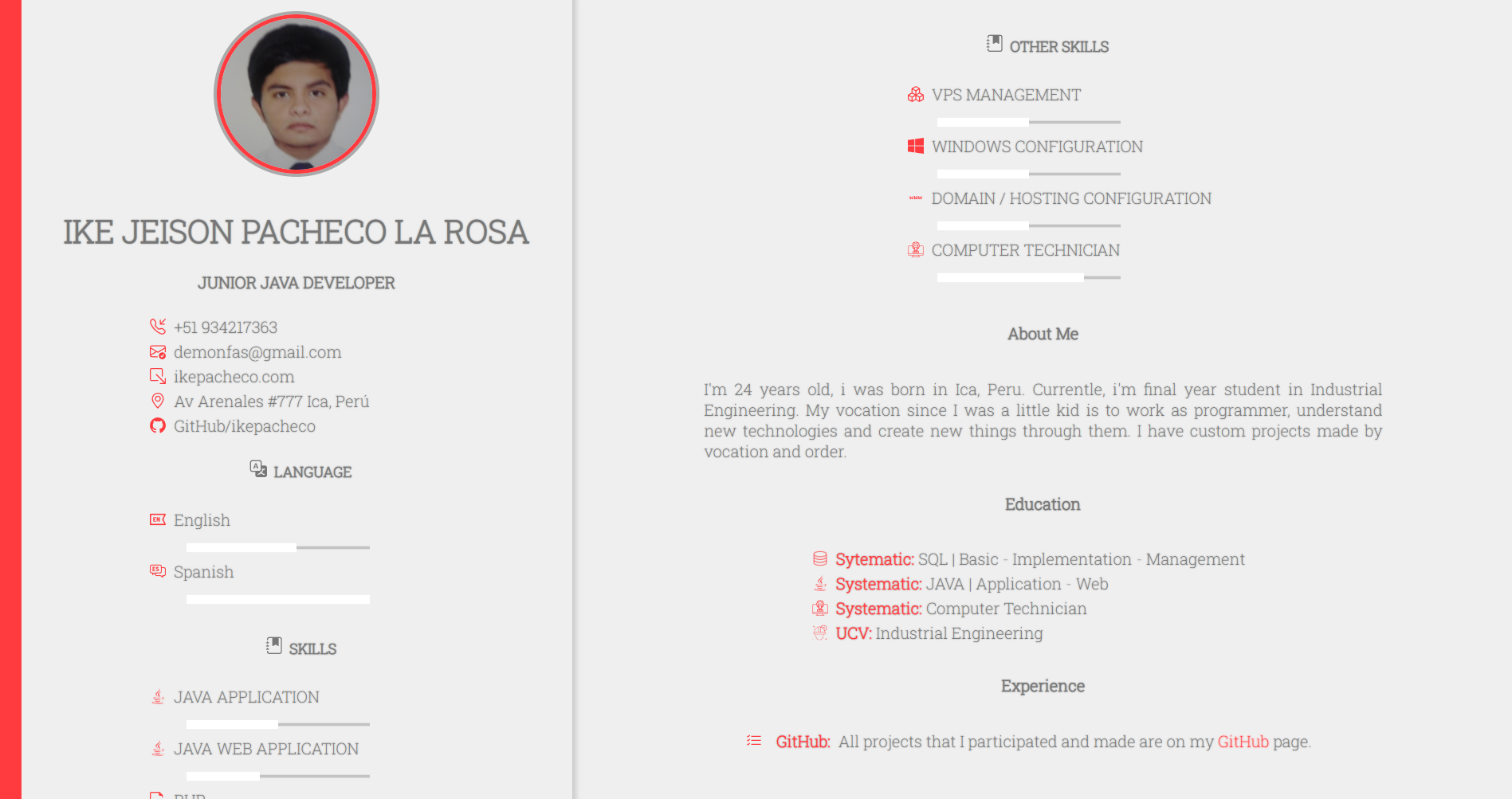 GitHub - ikepacheco/CV: Curriculum Vitae de Ike Jeison Pacheco La Rosa - Ingeniero Industrial