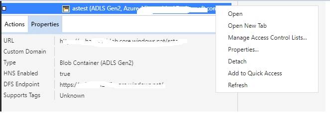 The keyword 'ADLS Gen2' disappears after refreshing one Azure AD attached ADLS Gen2 blob ...