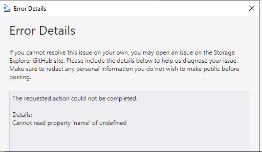 An error dialog pops up when executing 'Propagate Access Control Lists…' for one Azure AD ...