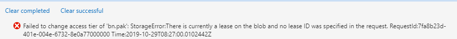 Show an odd message after changing the access tier for one leased ADLS Gen2 blob · Issue #2158 ...
