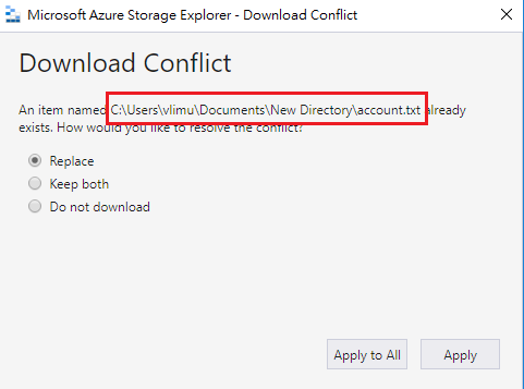 A file name in Update Conflict dialog is not surrounded by quotes ...