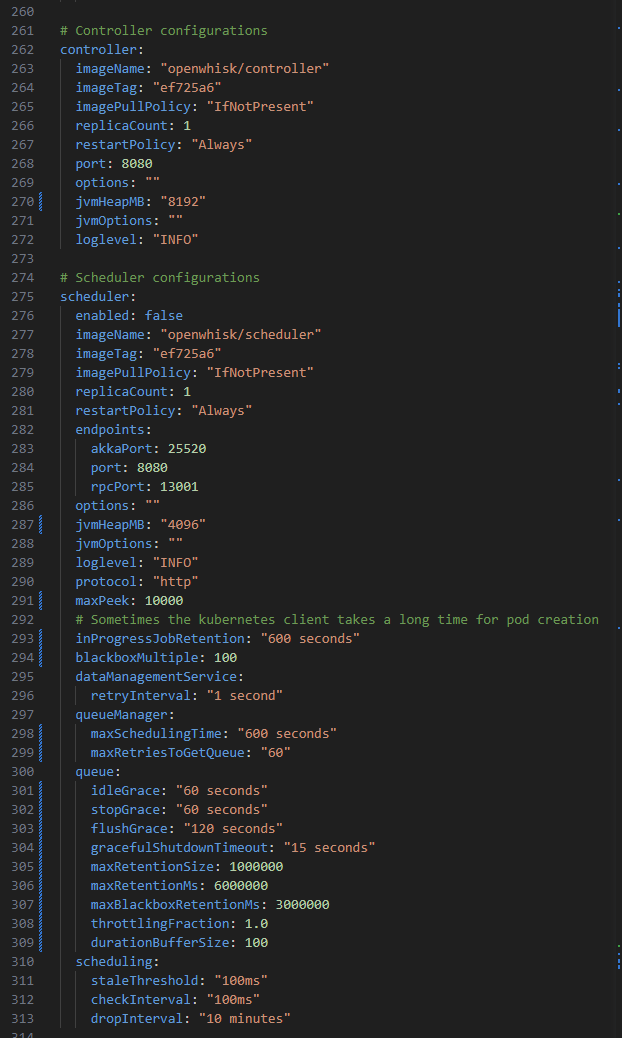 Fission is strongly required to provide system configuration guidelines, especially the K8s helm ...